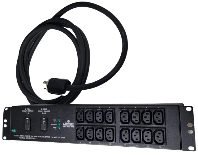 LEVITON P1025-12L UNMETERED Horizontal Power Distribution Unit 208V 30A ...