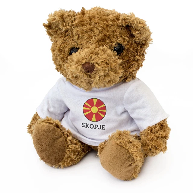 SKOPJE (NORTH MACEDONIA FLAG ROUNDEL) - Teddy Bear - Funny Souvenir ...