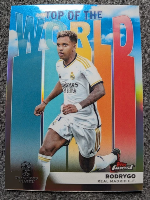 2023-24 TOPPS FINEST Uefa Club Competitions Rodrygo Top Of The World ...