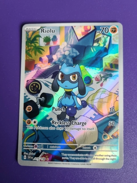 PokÉmon Tcg Riolu Scarlet And Violet Base Set 215 198 Holo Illustration