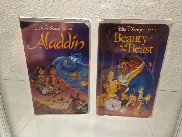 WALT DISNEY ALADDIN VHS Black Diamond Edition plus The Beauty and the ...