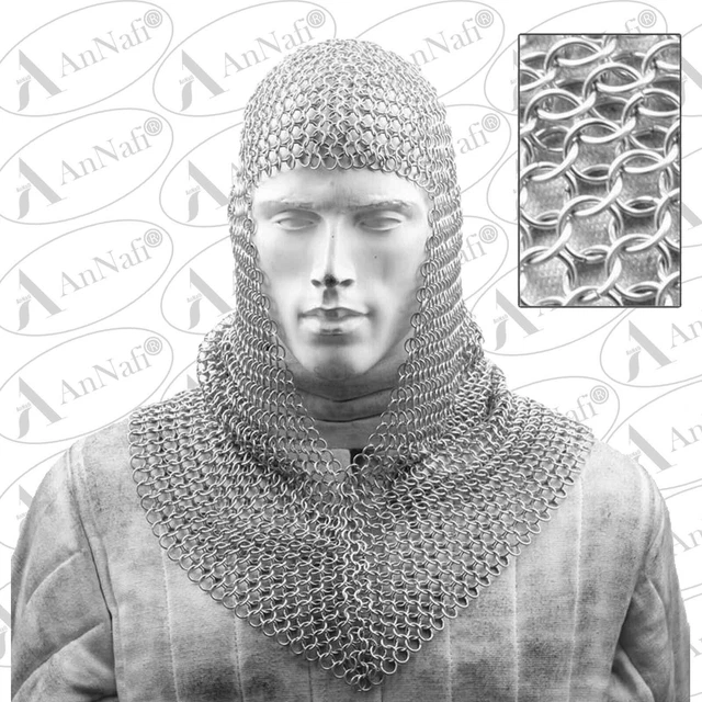 CHAINMAIL COIF MÉDIÉVAL Knight Renaissance Armor Chain Mail Hood Viking LARP EUR 46,70 - PicClick FR