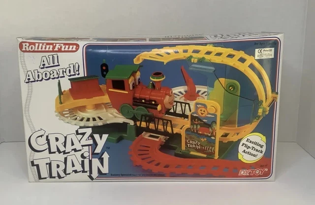 VINTAGE ROLLIN'FUN ALL Aboard Crazy Train Flip Track a batteria EUR 17 ...