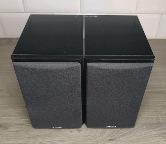 HITACHI AXM649U BLACK Wired 50-Watt Hi-Fi System Bookshelf Speakers ...
