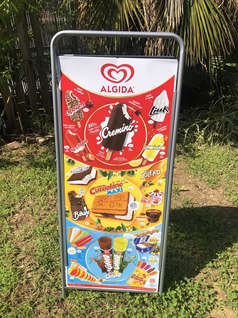 TABELLE CON ESPOSITORE Insegna Algida New Vintage Bar Italy Gelati ...