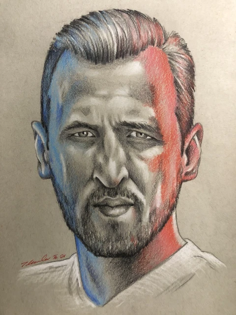 HARRY KANE ORIGINAL Pencil Drawing . Fan-ART A4 England Captain £26.68 ...