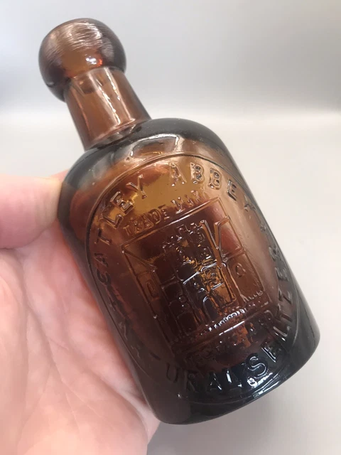 VICTORIAN SMALL AMBER Dumpy Seltzer Not Codd Bottle Catley Abbey £45.00 ...