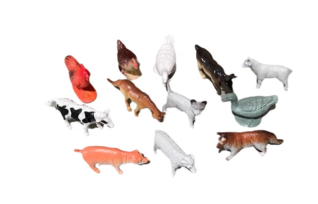 2.5”ASSORTED PLASTIC FARM Animal Figurines Decorations Toys Party Favor ...