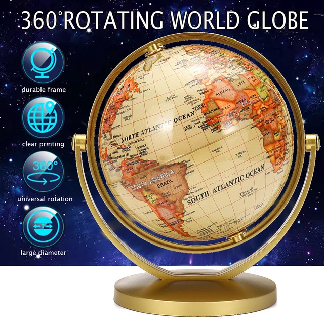WORLD GLOBE MAP World Globe Earth Map Geography Education Study ...
