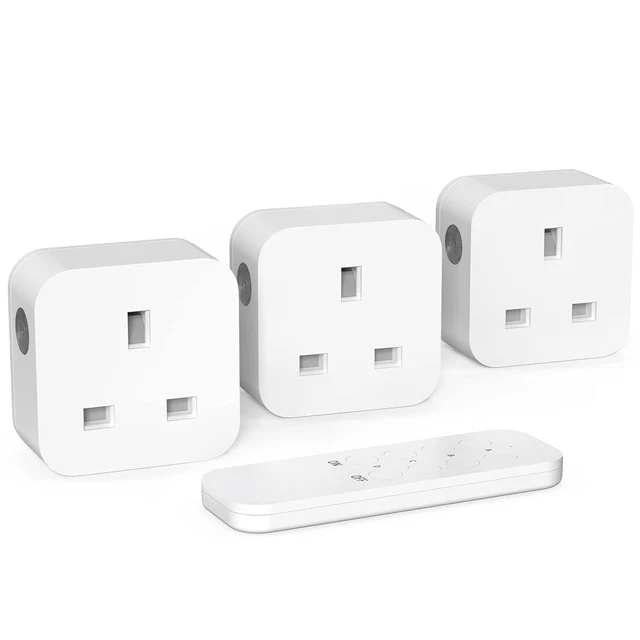 REMOTE CONTROL PLUG Socket Wireless Light Switch 3 Pack Sockets and 1 ...