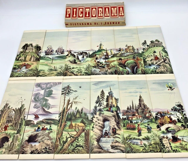 RARE 1950S PICTORAMA #1- EREWON educational story/picture card game ...