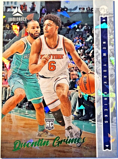 QUENTIN GRIMES ROOKIE Card Green Cracked Ice 2021-22 Panini Luminance ...