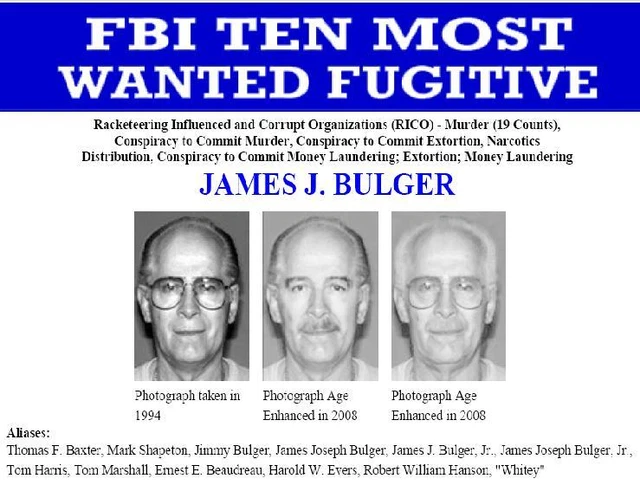 JAMES WHITEY BULGER Mass. Wanted Poster 8X10 Photo Mafia Organized ...