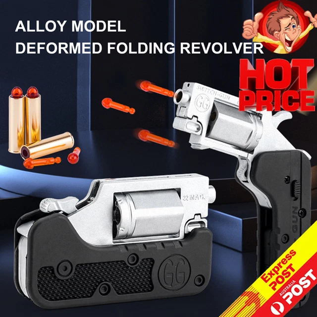 FUN FOLDING TOY Gun Single Action Revolver toy Blaster Pistol Police ...
