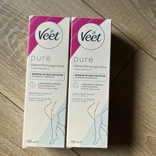 VEET PURE 2 x Hair Removal Cream Body & Legs, Sensitive Skin, 100ml £6. ...