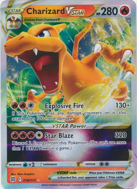 CHARIZARD VSTAR 018/172 Ultra Rare Brilliant Stars Pokemon Card NM-MINT ...