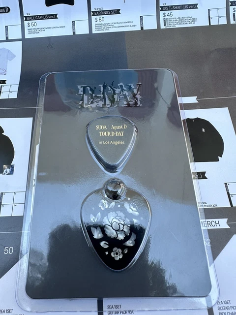 BTS SUGA / Agust D D-Day Tour Guitar Pick Set Sold Out Los Angeles Kia ...