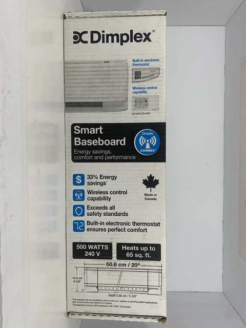 20& DIMPLEX CONVECTION Smart Baseboard Heater - with Thermostat, 240V ...