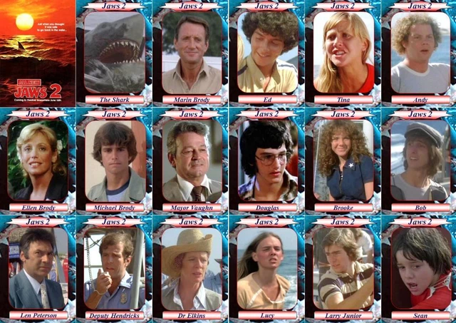 JAWS 2 MOVIE cards. Shark Scheider Gary £6.10 - PicClick UK
