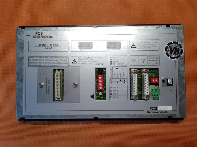LAUER PCS 230 Operator Panel Version: Pg 230.000.0/PCS100. 01418-AD ...