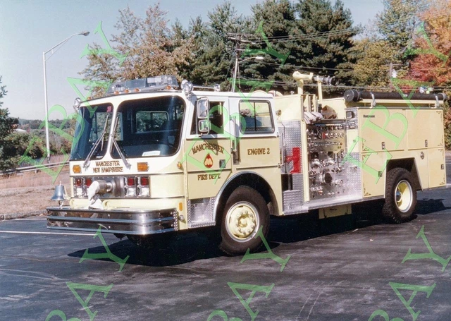MANCHESTER, NH FIRE Apparatus - 5x7 PHOTO: E-2 1984 Hahn / FMC 1250/500 ...