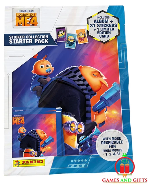 PANINI DESPICABLE ME 4 2024 Sticker Collection Starter Pack Album +31 ...