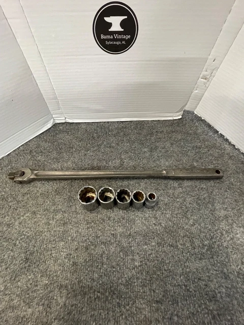 VINTAGE 18IN 1/2IN craftsman breaker bar and mix socket lot £19.04 ...