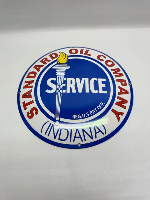 VINTAGE STANDARD OIL Company Gas Motor Oil Pump Plate Porcelain Sign ...