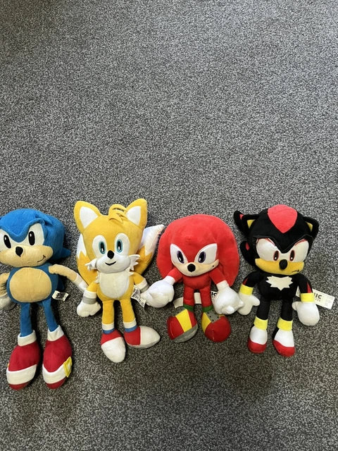 SONIC THE HEDGEHOG Tails & Knuckles & Shadow Plush Bundle X4 30cm Soft ...