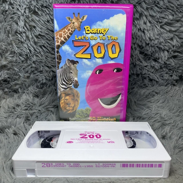 BARNEY LET'S GO To The Zoo VHS Tape 2001 Movie Children's Purple ...