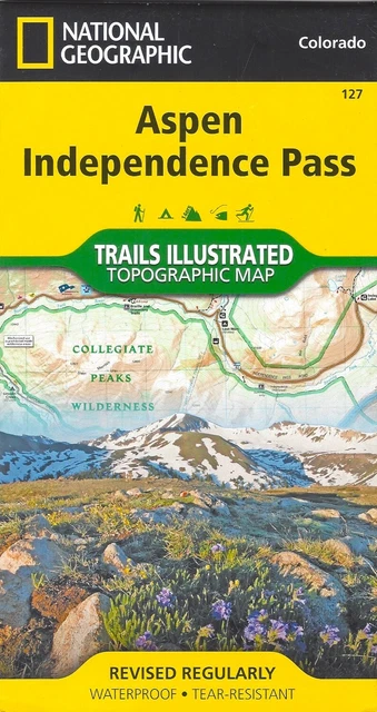 MAP OF ASPEN, Independence Pass, Colorado, by National Geographic #127 ...