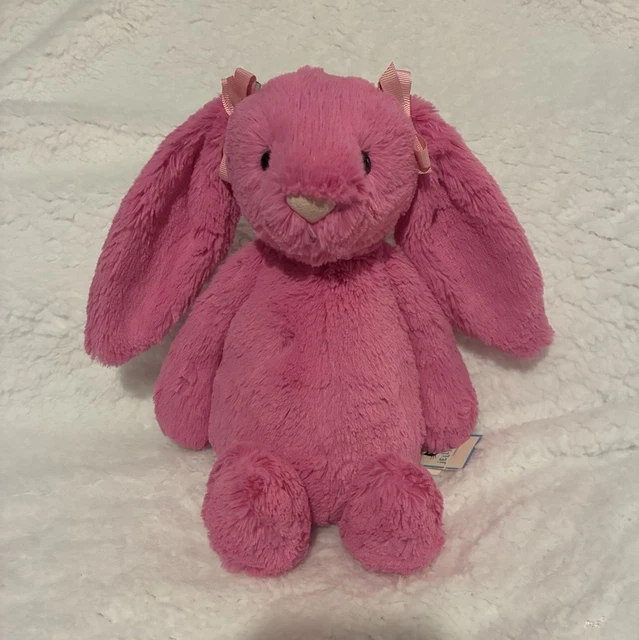 JELLYCAT BASHFUL HOT Pink Bunny Plush Soft Toy, Medium 15-35cm Washable ...