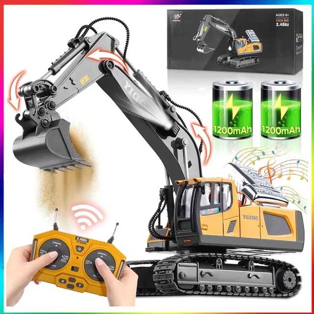 RC TOY W/ Metal Shovel Light &Sound Remote Control Excavator Toy ...