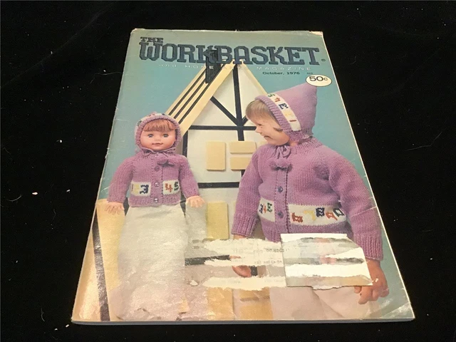 WORKBASKET MAGAZINE OCTOBER 1976 Knit Cardigan and Bonnet for Girl and ...