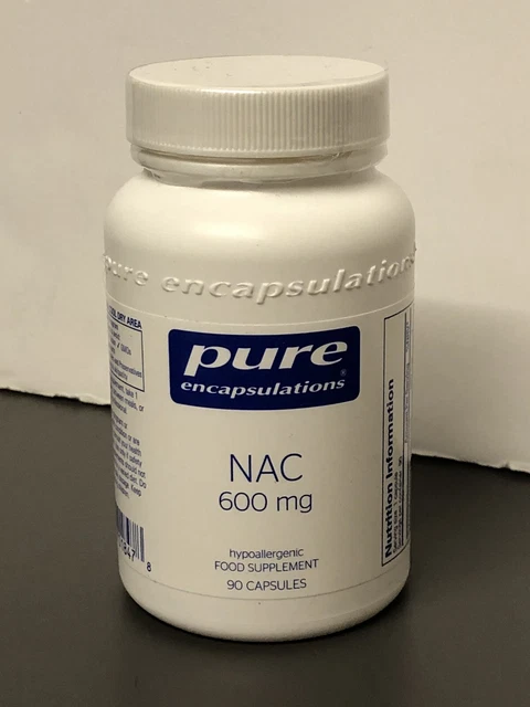 PURE ENCAPSULATIONS NAC 600mg Professional Strength N-Acetyl-L-Cysteine ...