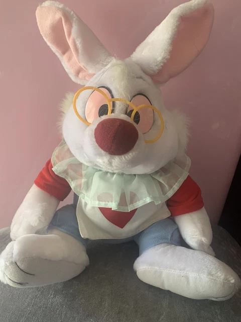 VINTAGE WALT DISNEY World Alice In Wonderland White Rabbit Plush Easter ...