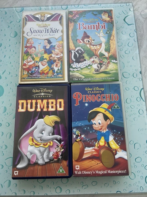DISNEY VIDEOS X 4 . Snow White, Bambi, Dumbo And Pinocchio £13.19 ...