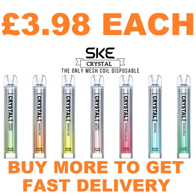 SKE CRYSTAL BAR Disposable Vape Pod Device 600 Puffs 20mg E Cig All ...