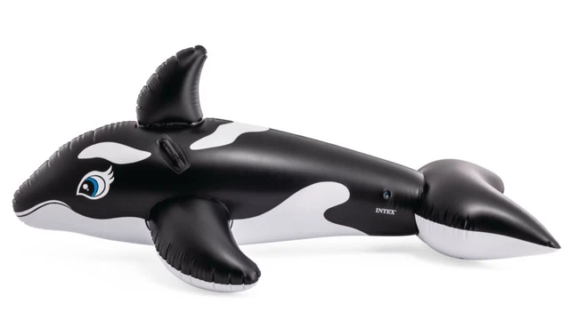 INTEX INFLATABLE FLOATING Whale Ride On Swimming Pool Giant Toy Kids 3y ...