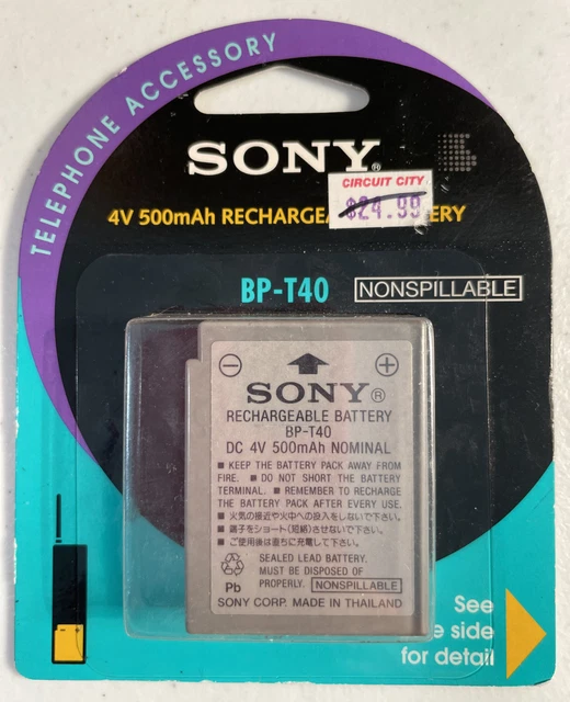 SONY BP-T40 CORDLESS Rechargeable Battery 4V 500mAh Sealed Genuine 1995 ...