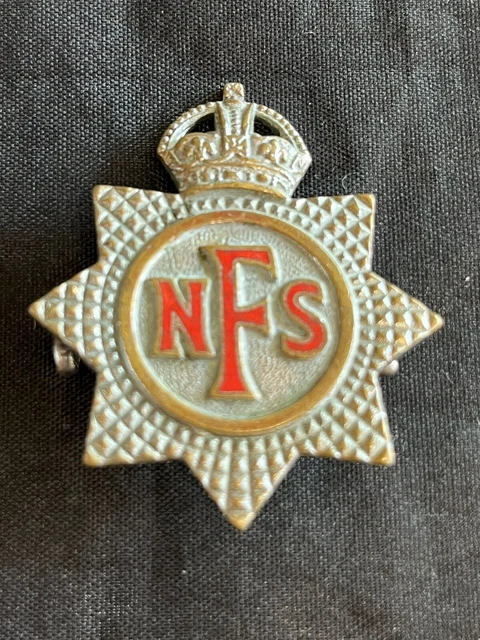ORIGINAL WW2 BRITISH National Fire Service NFS Cap Badge Home Front £8. ...