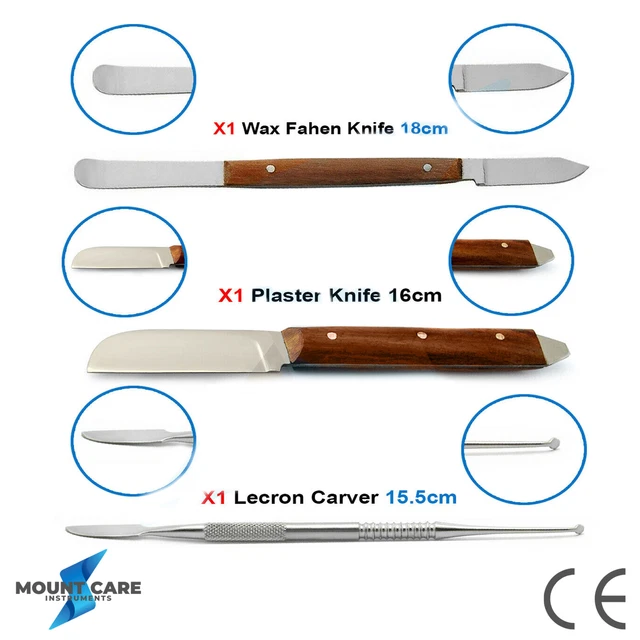 DENTAL WAX MIXING Carving Kit Plaster Wax Knife Lecron Carvers Lab ...