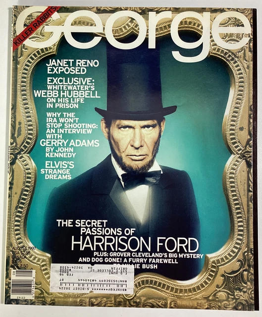 GEORGE MAGAZINE JFK Jr 1997 Harrison Ford Elvis IRA Adams Reno Falmouth ...