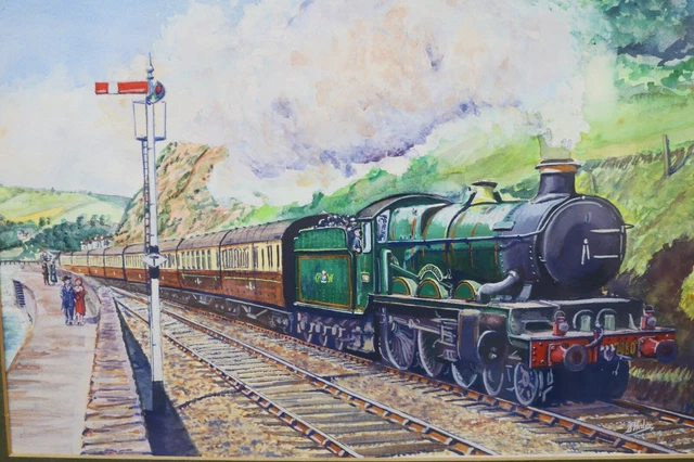 GWR CORNISH RIVIERA Painting Original Watercolour Stan Hider Teignmouth ...
