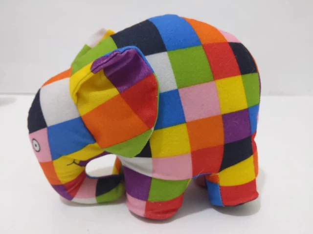 ELMER THE ELEPHANT Plush Soft Toy with Rainbow Patchwork Design 1993 £ ...