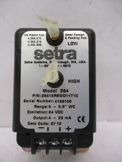 SETRA 264 TRASMETTITORE di pressione differenziale 26413R5WD11T1C ...