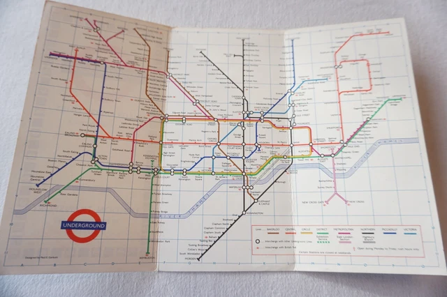 1970 LONDON TRANSPORT Underground Map Diagram of Lines Tube Ref 1169 ...