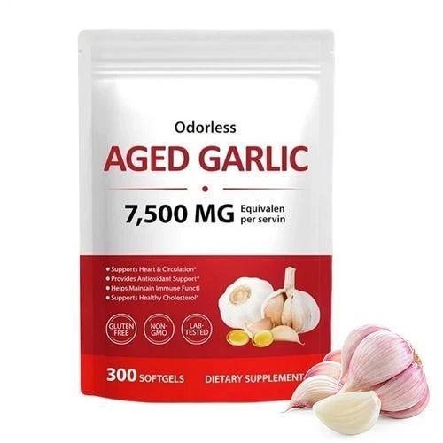 AGED GARLIC EXTRACT 7500mg 300 Softgels Odorless High Strength Heart ...