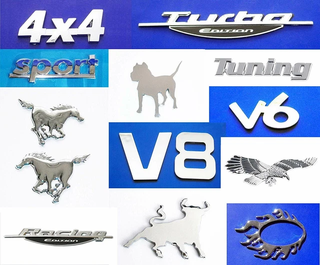 AUTOAUFKLEBER 3D CHROM Deko Aufkleber Emblem Tattoo Schriftzug Auto ...