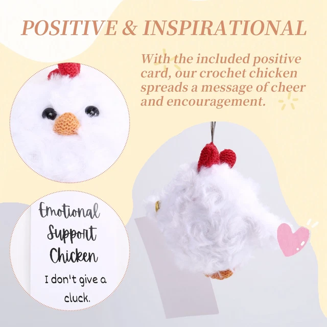 CROCHET CHICKEN TOY Figurine, Cute Crochet Positive Animal Doll ...